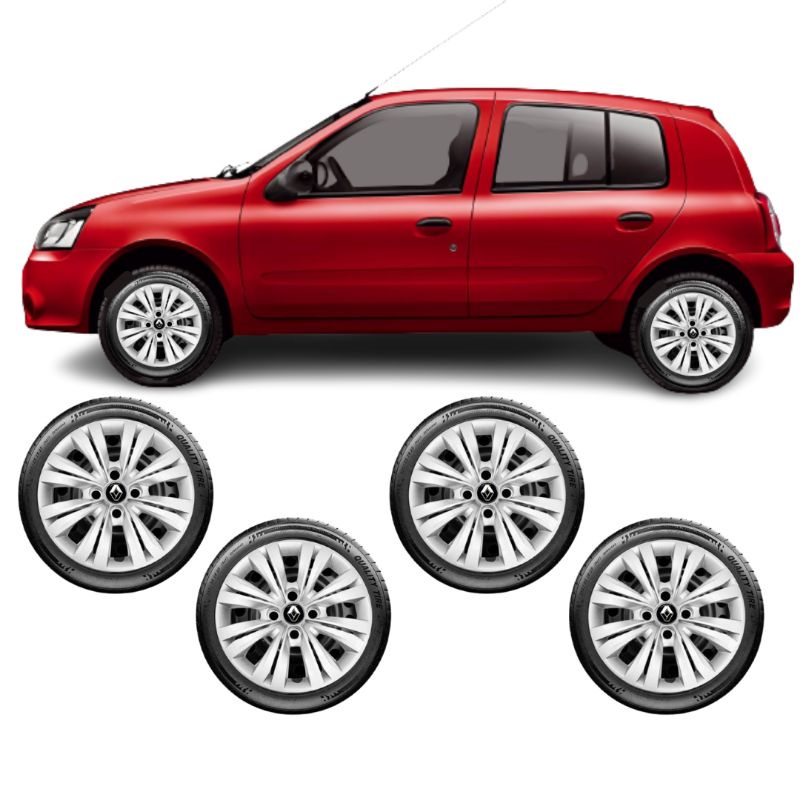 Jogo 4 Calotas Renault Clio Sandero Logan Kangoo aro 14 | Shopee Brasil