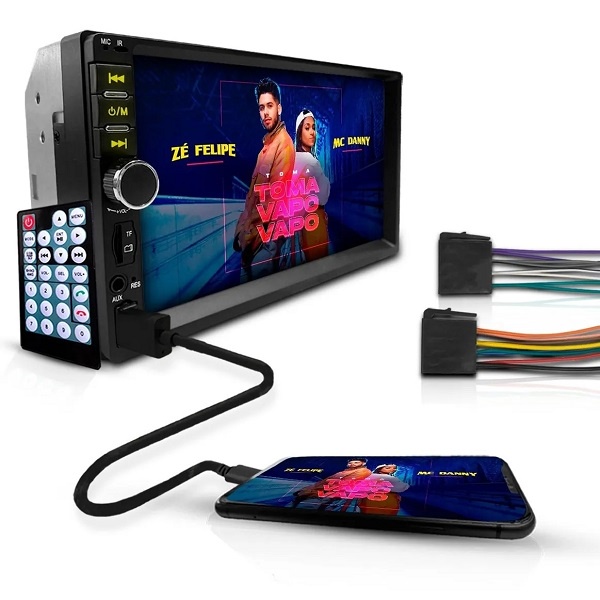 Central Multimídia MP5 Com tela de 7 Polegadas 2din Bluetooth USB 7018b | Shopee Brasil
