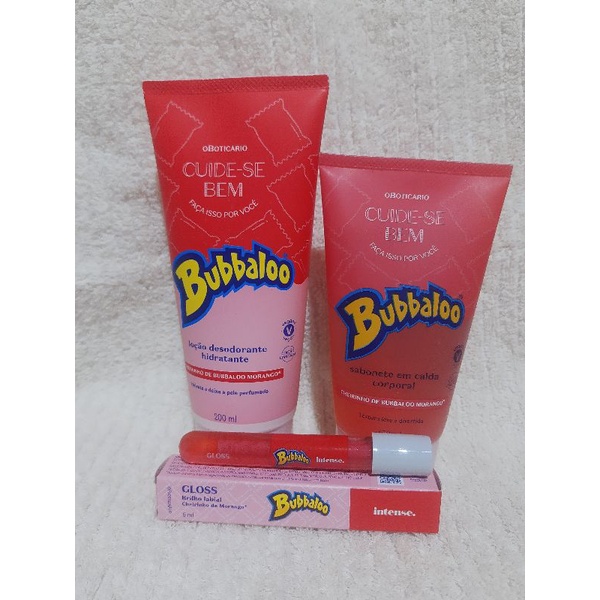 kit Bubbaloo morango, hidratante corporal de 200Ml + sabonetes em calda ... kit Bubbaloo morango, hidratante corporal de 200Ml + sabonetes em calda ...