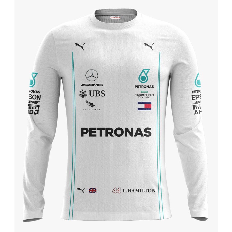 2022 Mercedes F1 Fórmula 1 Benz Moda Masculina Camiseta De Manga Longa ...