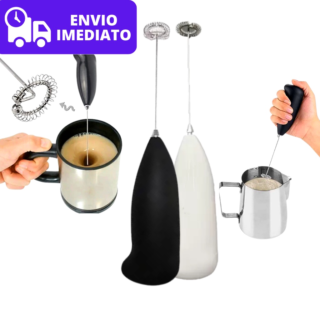 Mini MIxer Misturador de Bebidas Leite Chá Shake Café Mexedor de Bebidas Elétrico Á Pilha ...