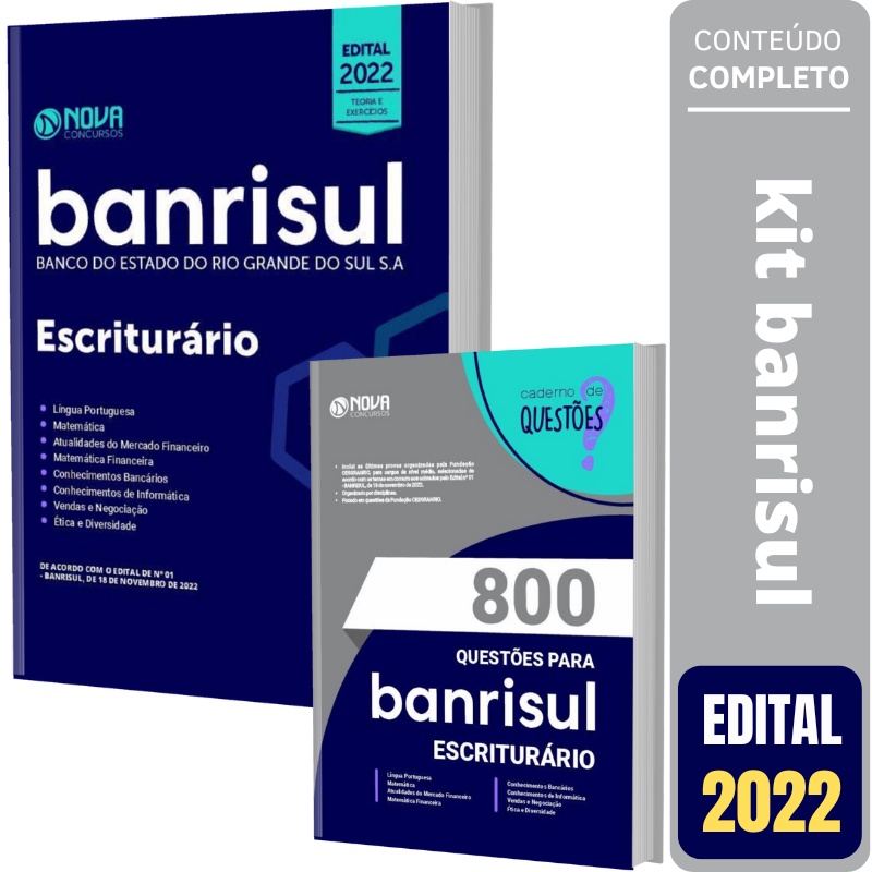 Kit Apostila Concurso BANRISUL - Escriturário + Questões | Shopee Brasil