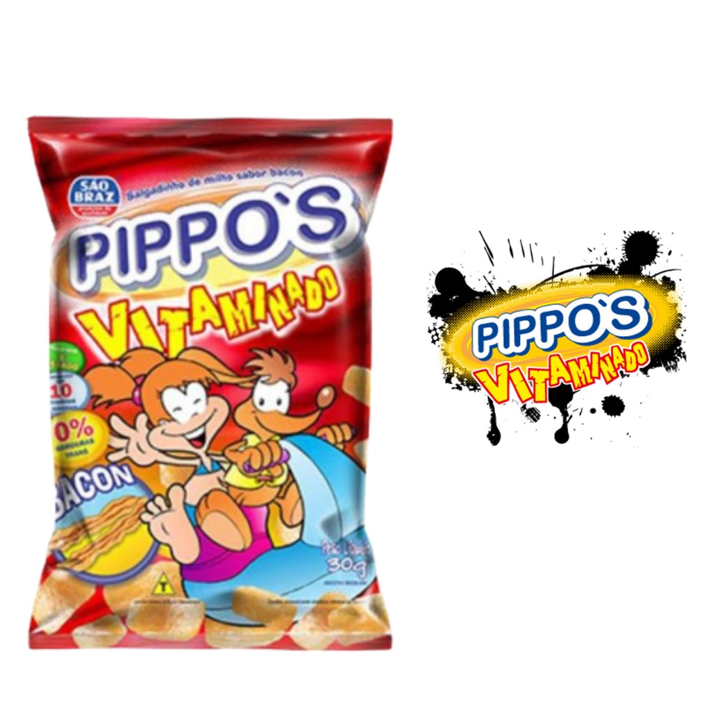 kit com 3 Salgadinhos Pippos vitaminado 30g Sabor Bacon - São Braz | Shopee Brasil