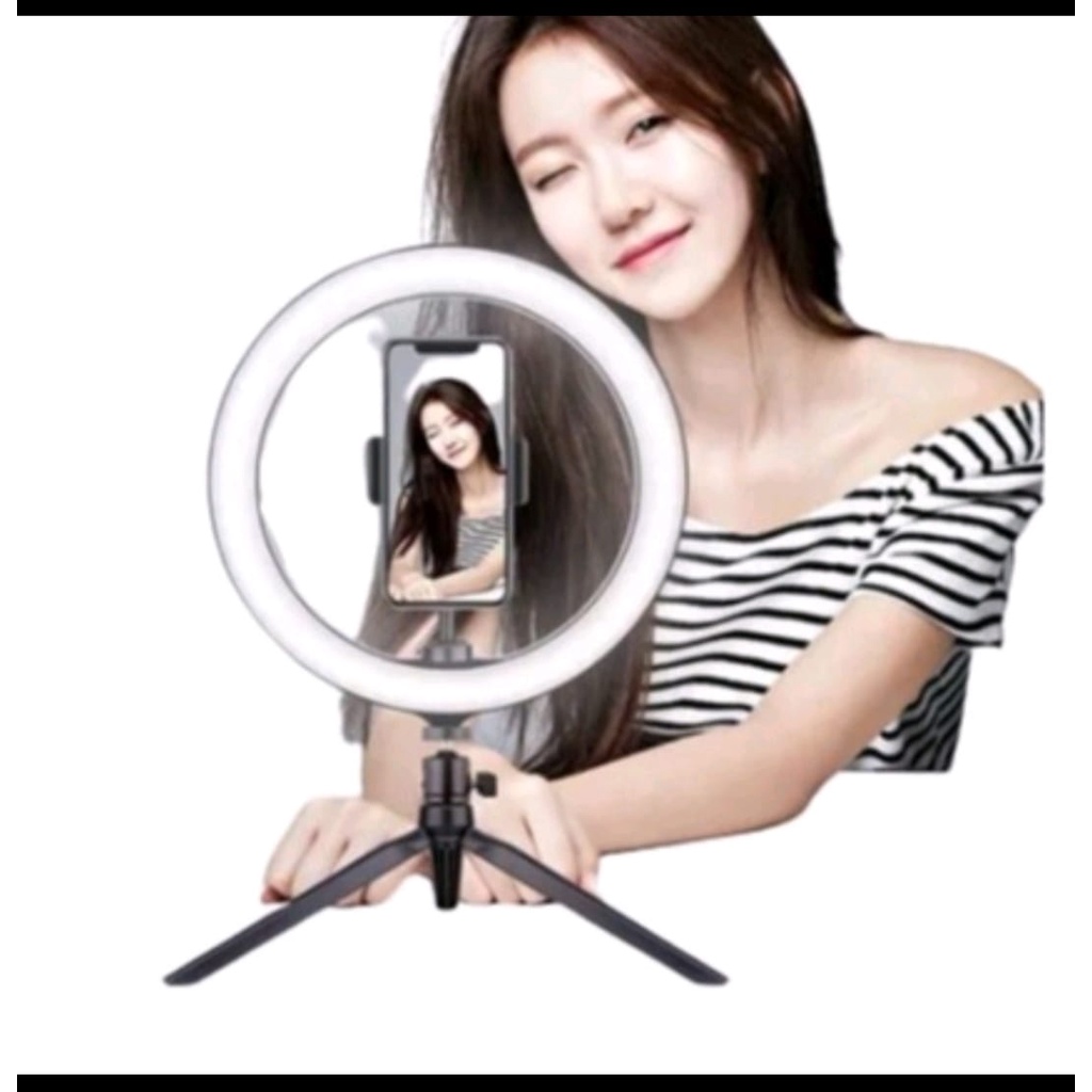 Kit Completo Ring Light 8 polegadas Com Tripé Dimmer Youtuber Selfie Pro | Shopee Brasil