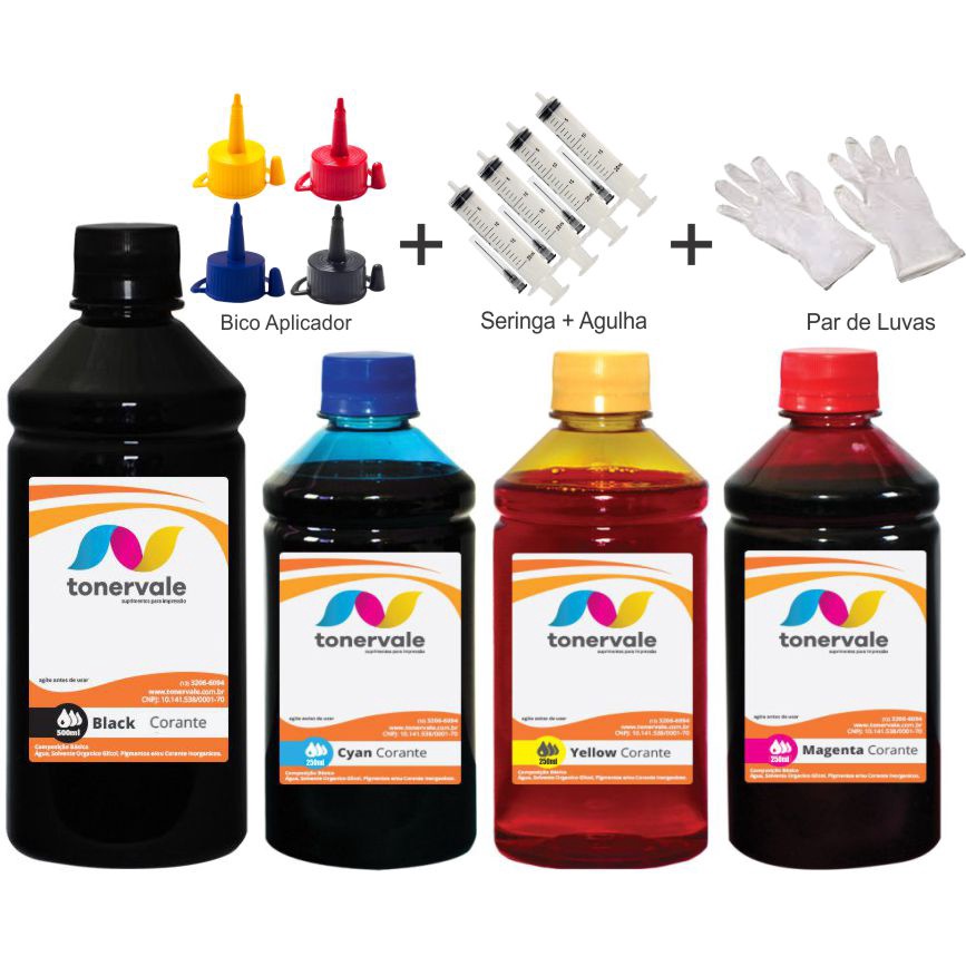 Kit 4 Tinta Para HP 5515 564xl 500ml Black e 250ml Color Linha Platinum ...