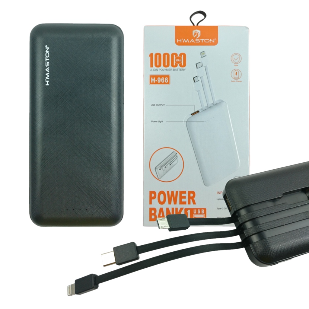 Carregador Portátil Original Hmaston Power bank 10000mah Preto Branco ...