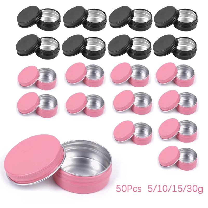 WPCT 50Pcs 5/10/15/30g Frascos De Alumínio Lata Vazio Pote De Vela ...