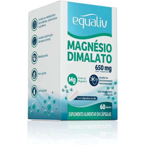 Magnésio Dimalato 60 cápsulas Equaliv | Shopee Brasil