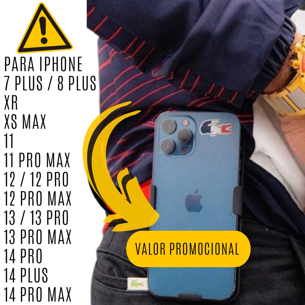 Suporte de Cintura Mc Poze para IPhone 7 plus 14 pro 14 pro max 14 max ...