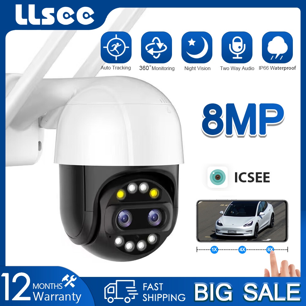 LLSEE icsee APP Câmera ip Sem Fio WiFi Com Lente Dupla Para Exterior ...
