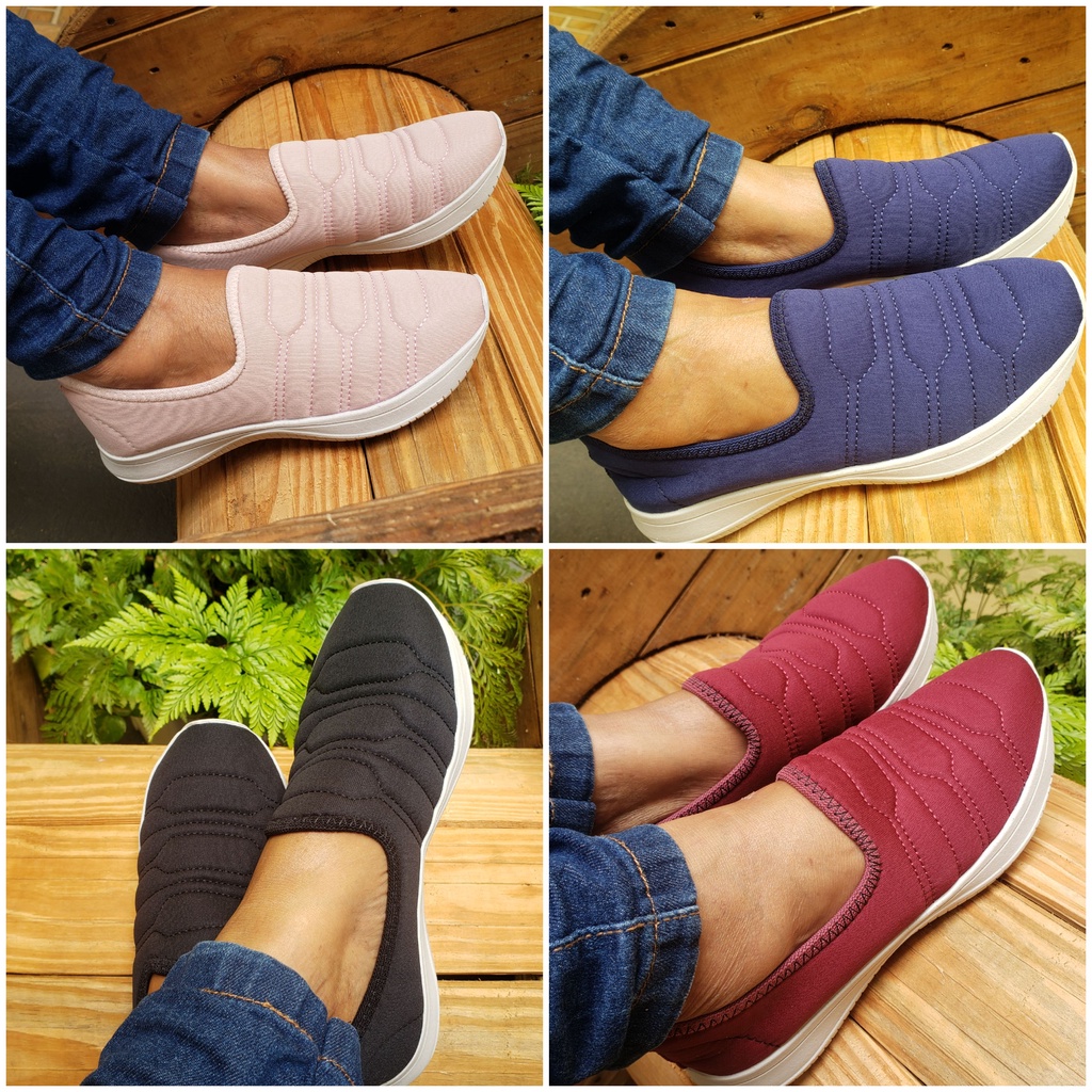 Ténis calce fácil feminino bordado varias cores. | Shopee Brasil