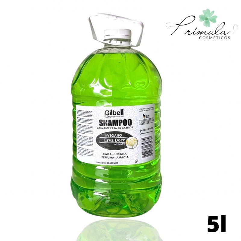 Shampoo 5 litros Erva Doce Profissional Cristalizado Ph Balanceado Sem ...
