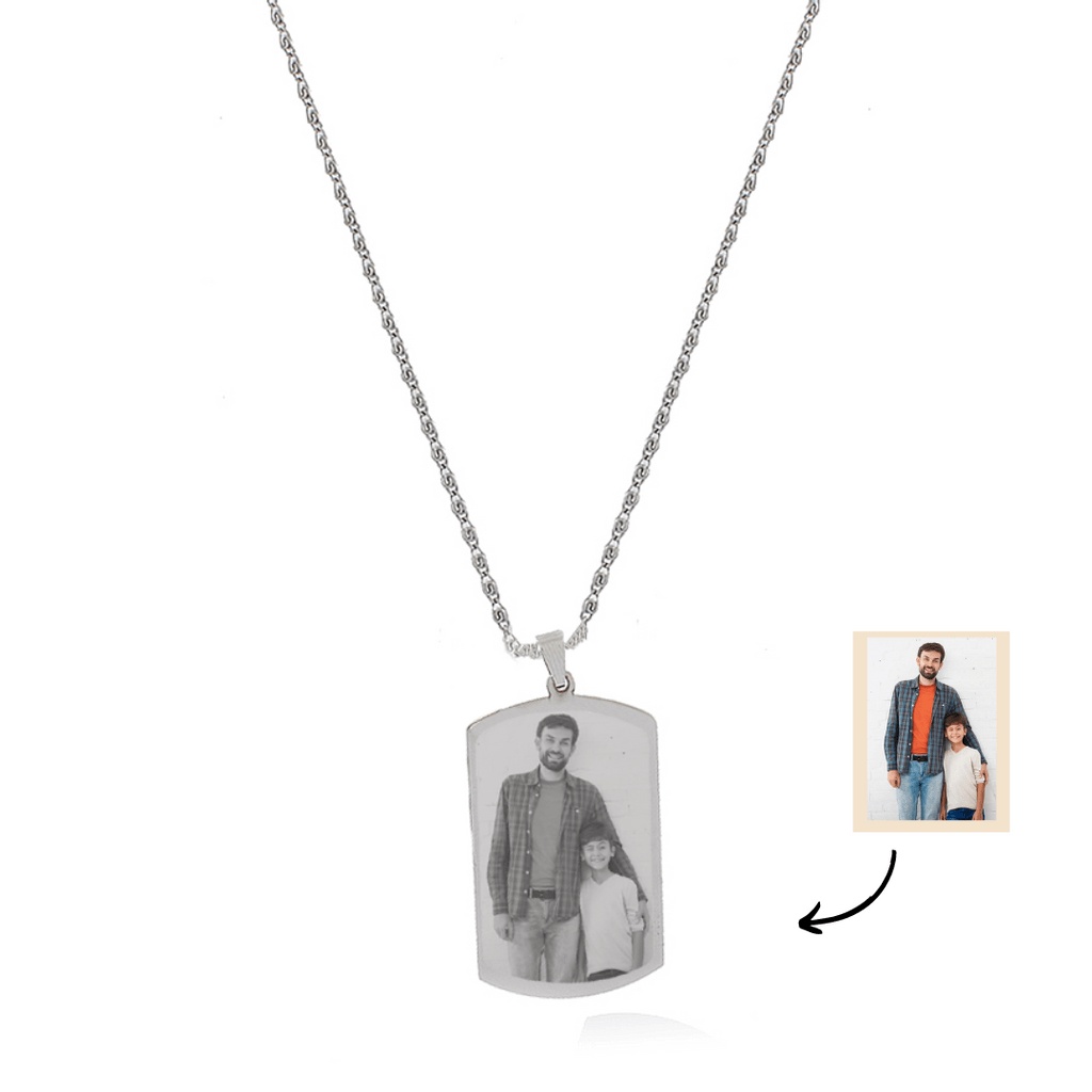 Colar Masculino Em Aço Inox Com Tag Personalizada | Shopee Brasil