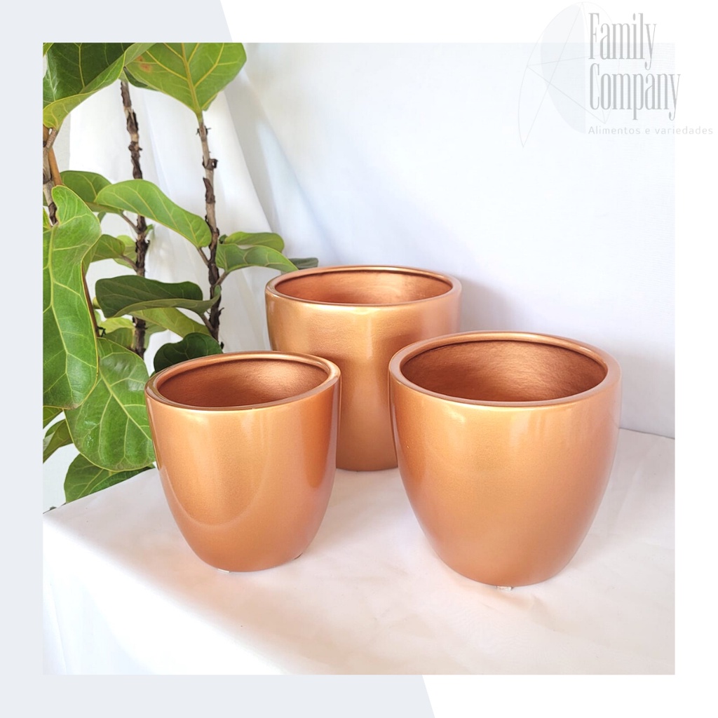 Cachepot/Vaso Cerâmica Cobre - Escolha o tamanho | Shopee Brasil