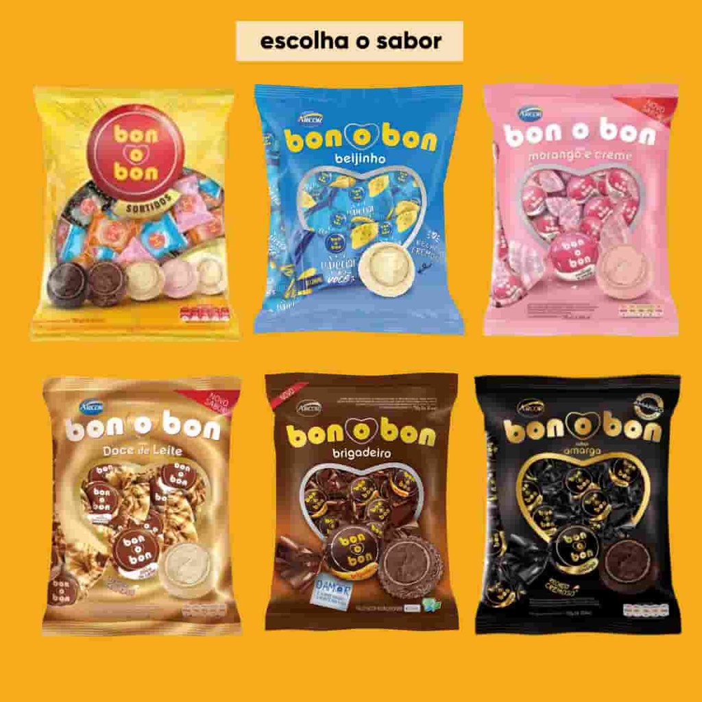 Chocolate Bombom Bonobon bon o bon 750g Arcor | Shopee Brasil