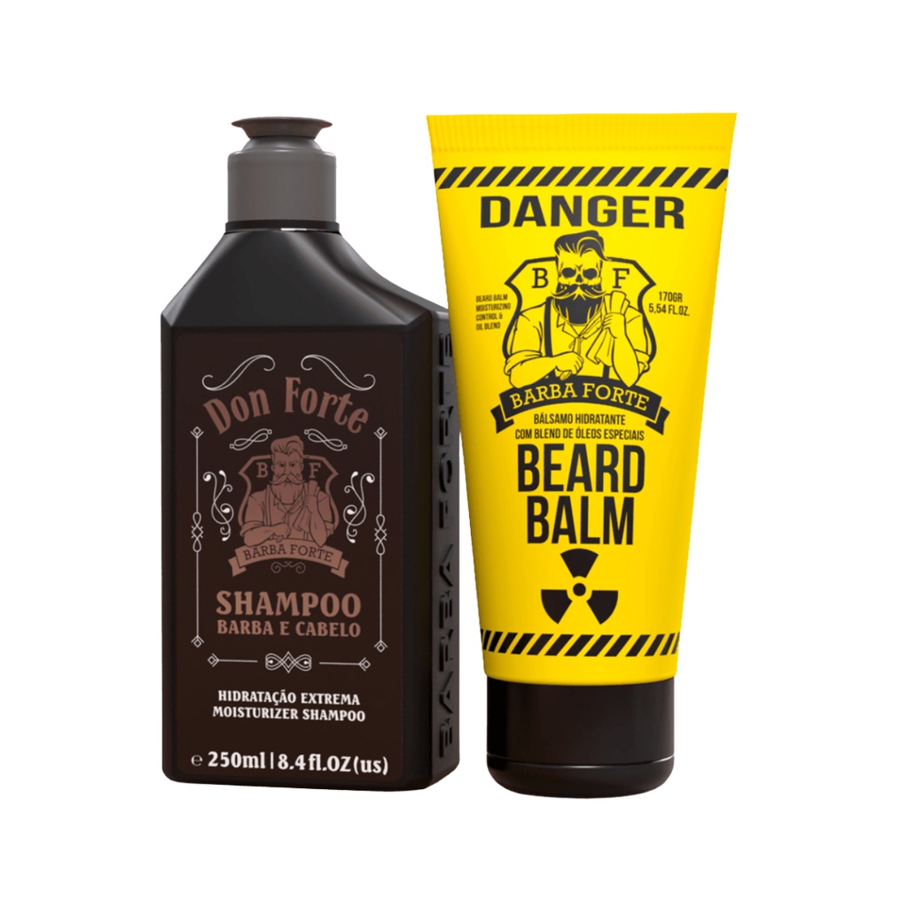 Kit Barba Forte Shampoo Don Forte E Balm Danger | Shopee Brasil