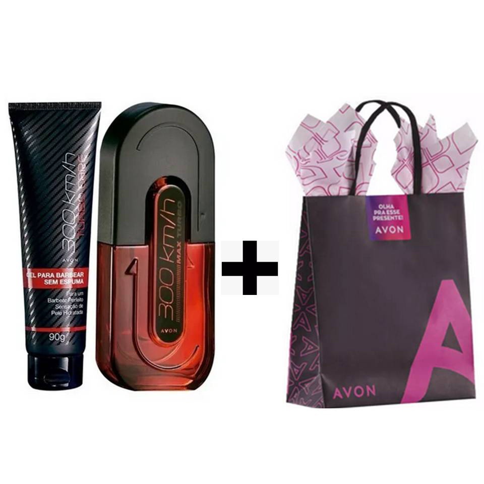 Presente Avon Kit 300 Km Max Turbo - Perfume, Creme de barbear ...