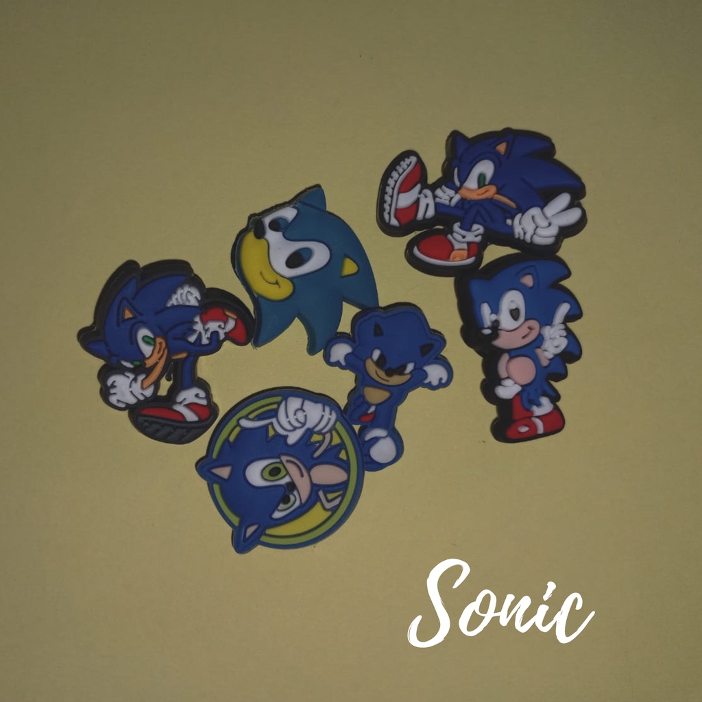 Pin Enfeites Botons Jibbitz Broches Para Crocs Sonic | Shopee Brasil
