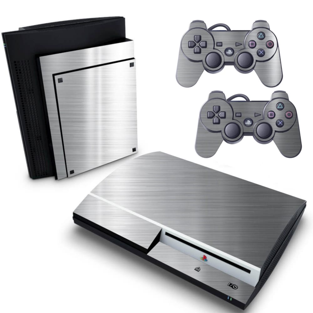 Skin PS3 Fat Playstation Adesivo Pelicula Protetora Cromo Escovado ...