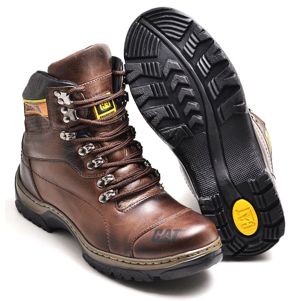 Bota botina caterpillar masculina em couro legitimo | Shopee Brasil