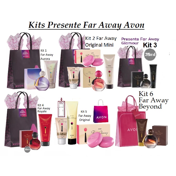 Kit Presente Far Away Avon DEO PARFUN de25 ou 50 ml | Shopee Brasil