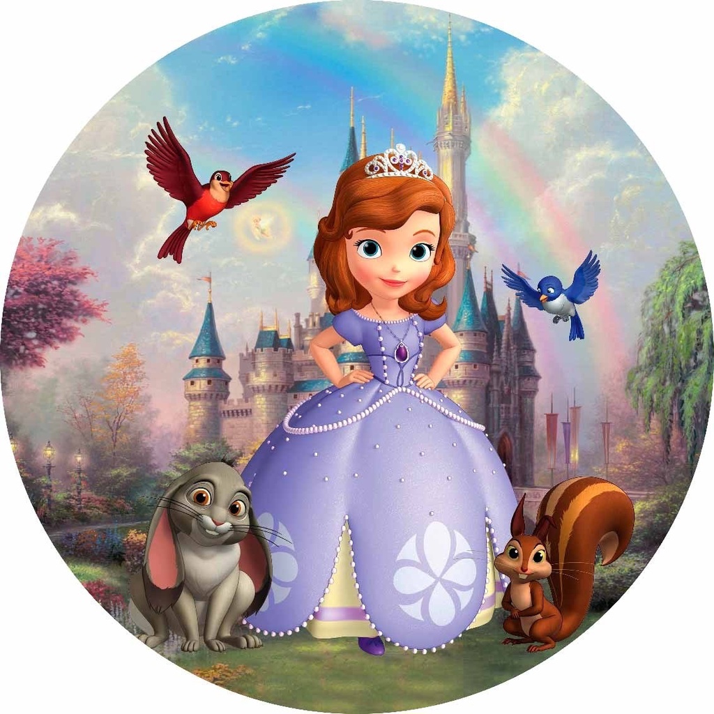 Painel Redondo Tema Princesa Sofia em Tecido Sublimado | Shopee Brasil