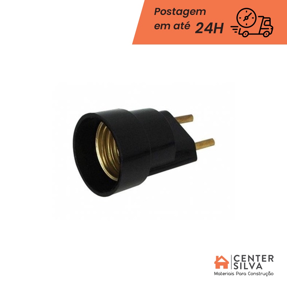 Soquete Pino Bocal Porta Lâmpada Adaptador E27 Pvc Tomada Preto Bivolt | Shopee Brasil