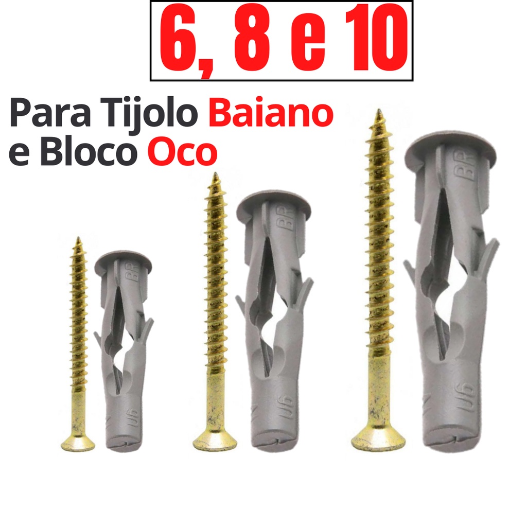 Kit Bucha Fu Baiana Com Parafuso 6 8 10 Kit Buchas 6mm 8mm 10mm Para