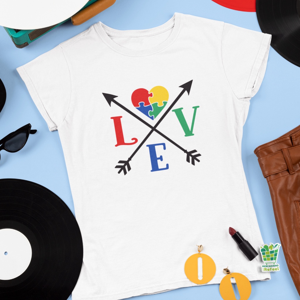 Camiseta MC Autismo Love Coração | Shopee Brasil