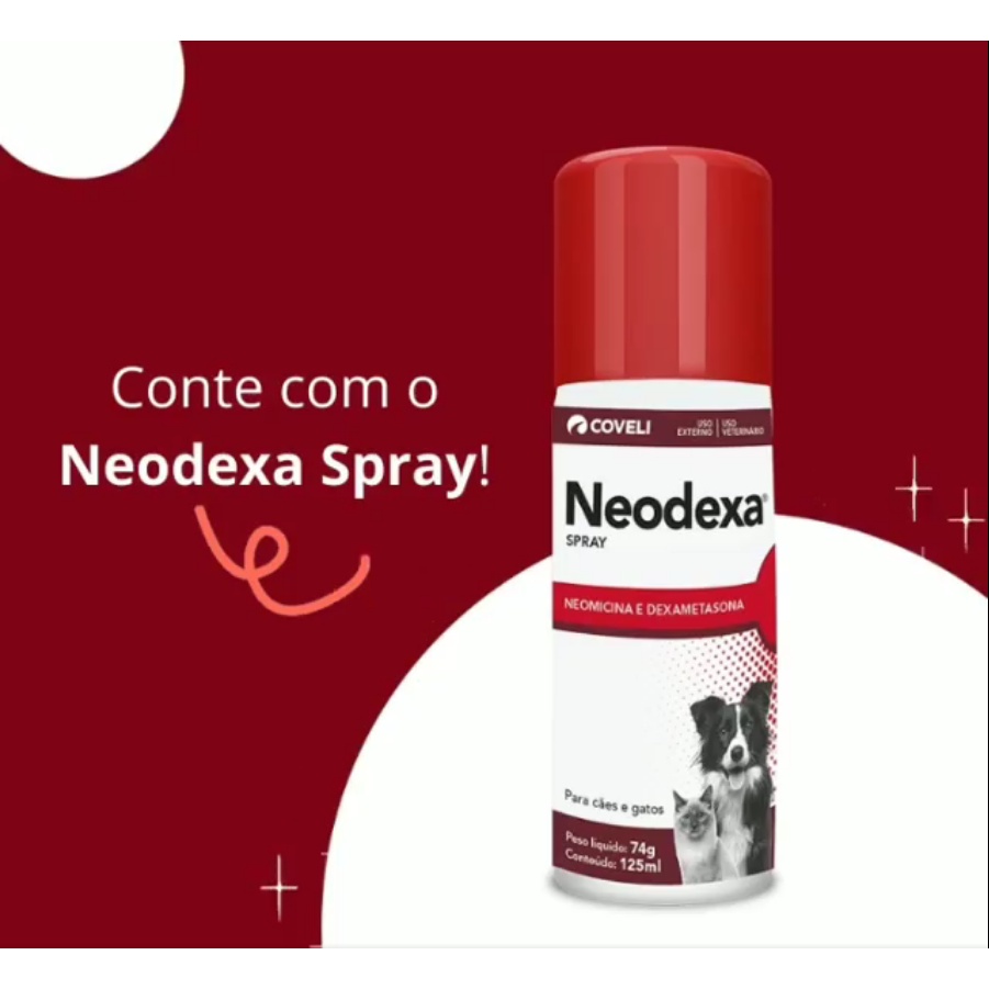 Neodexa Spray Cães e Gatos 125ml/74g COVELI | Shopee Brasil
