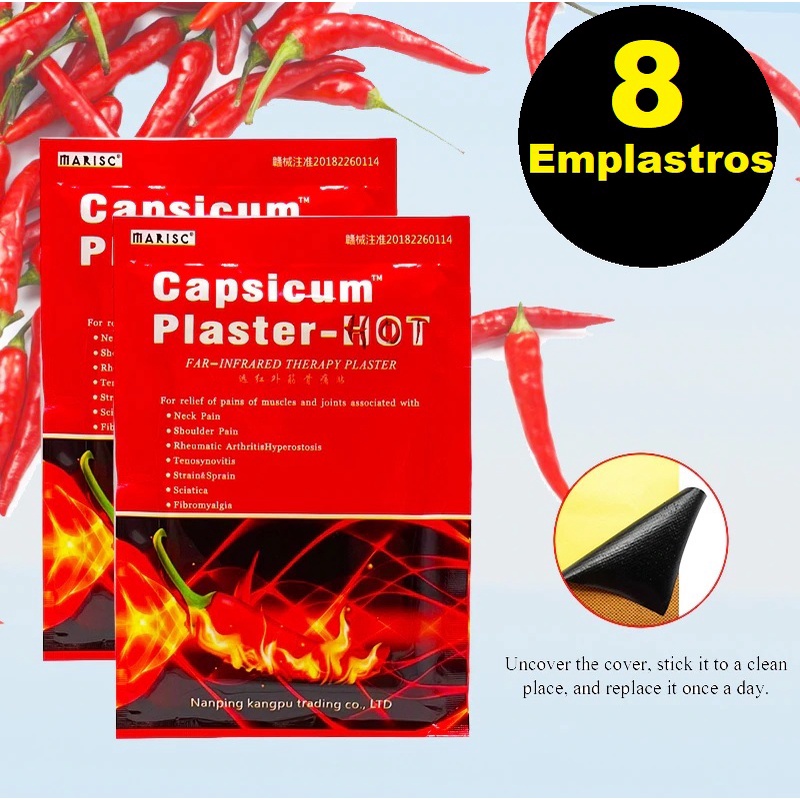 8 Salonpas Emplastro Pimenta Forte Alívio das Dores Musculares, Ombro ...