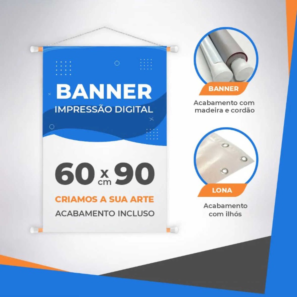 Banner Faixa Placa Lona Baner UV Personalizado 90x60 BASTAO | Shopee Brasil