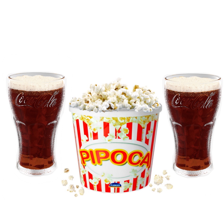 Kit Balde de Pipoca 2L e 2 Copos de Refri Coca Transparente | Shopee Brasil