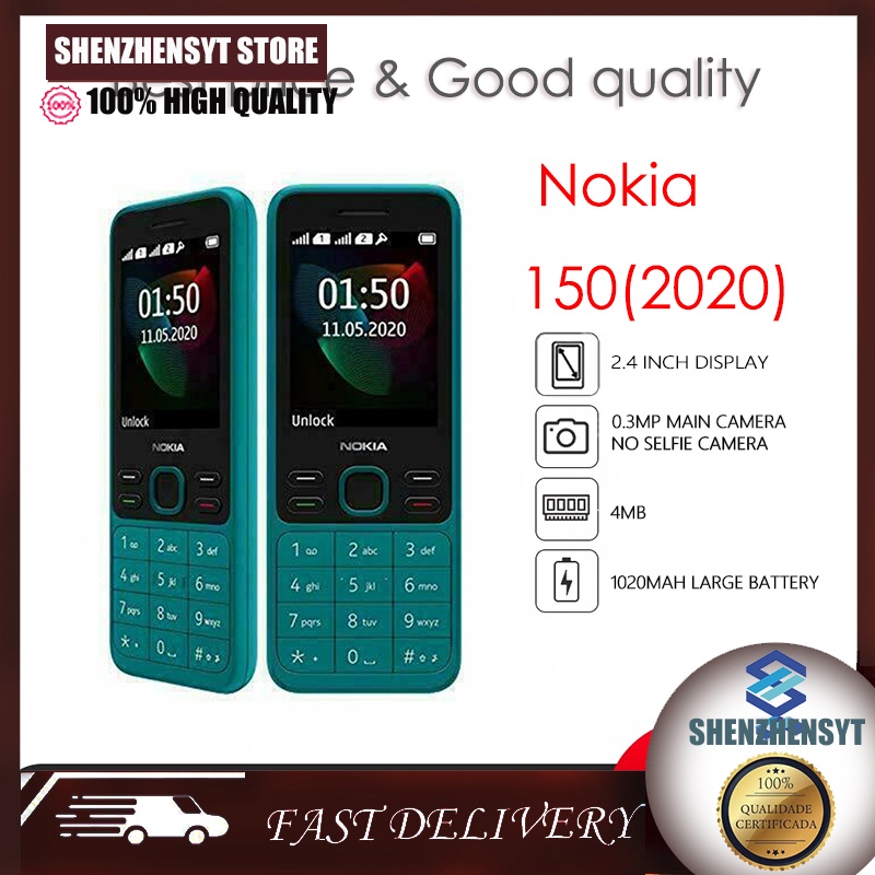 Nokia 150 (2020) Original 2,4 Polegadas 0.3MP 1020 mAh Telefone Celular ...