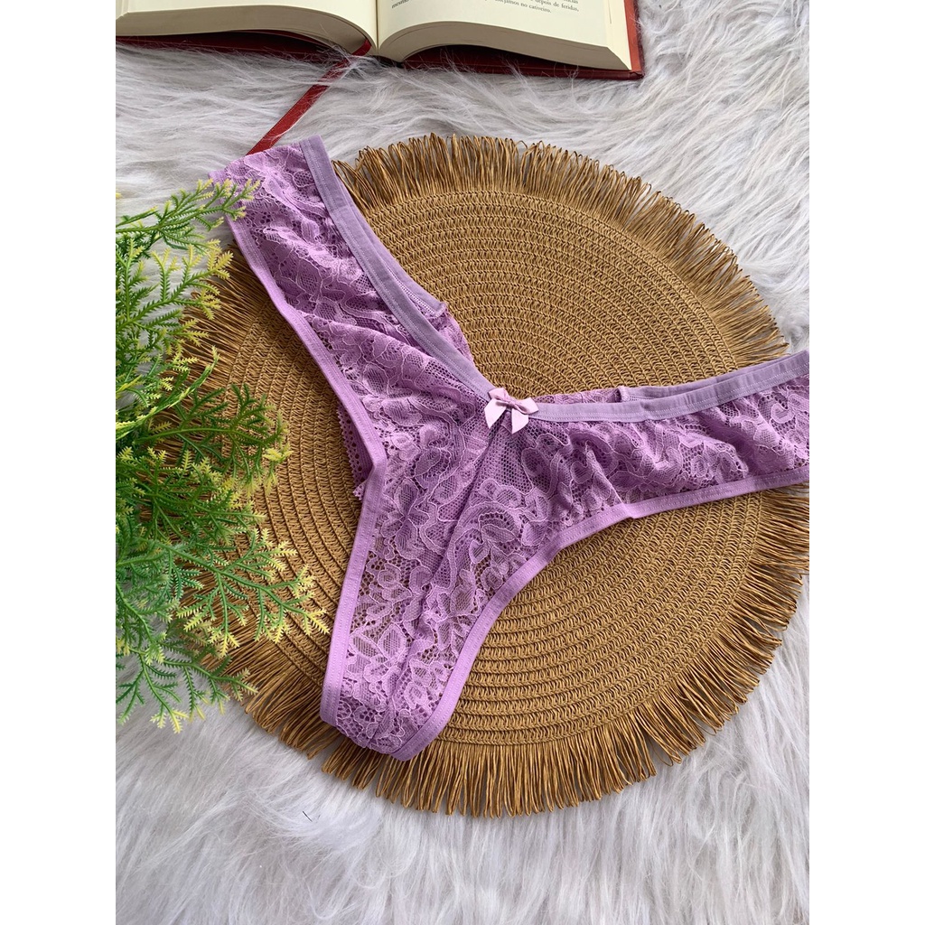 Kit 5 Calcinha fio dental sexy Plus size rendada luxo ousada moda intima | Shopee Brasil