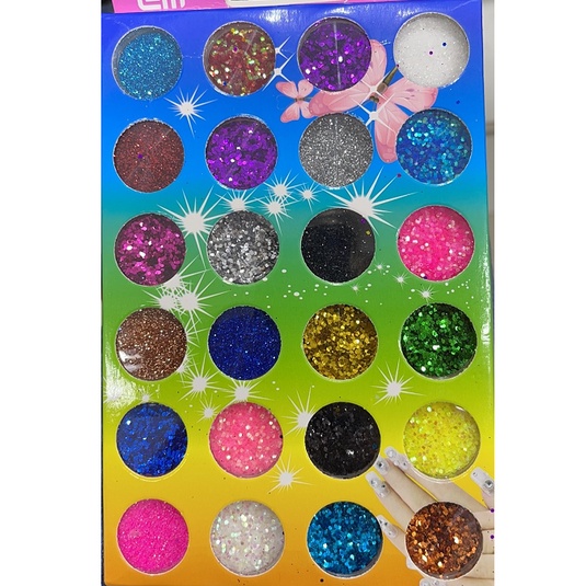 Kit 24 Unidades Glitter Professional Nail Kit - Cores Variadas | Shopee ...
