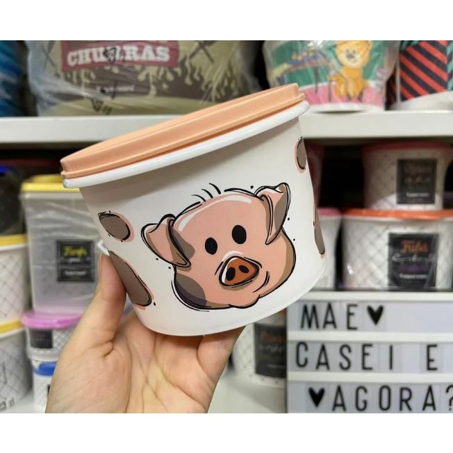 Tupper Caixa 1,1 L Porquinho Tupperware | Shopee Brasil