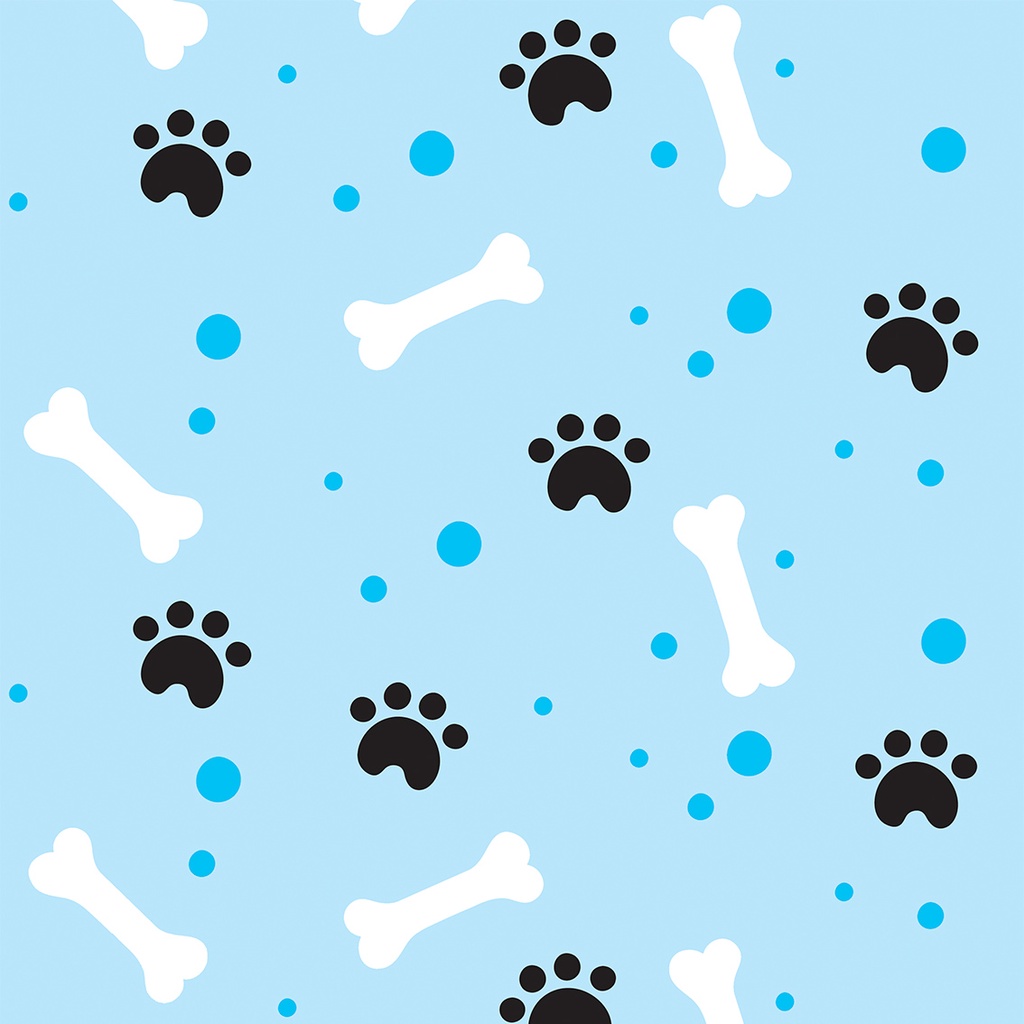 Papel De Parede Adesivo Animais Pet Shop Patinhas Ossos Fundo Azul ...