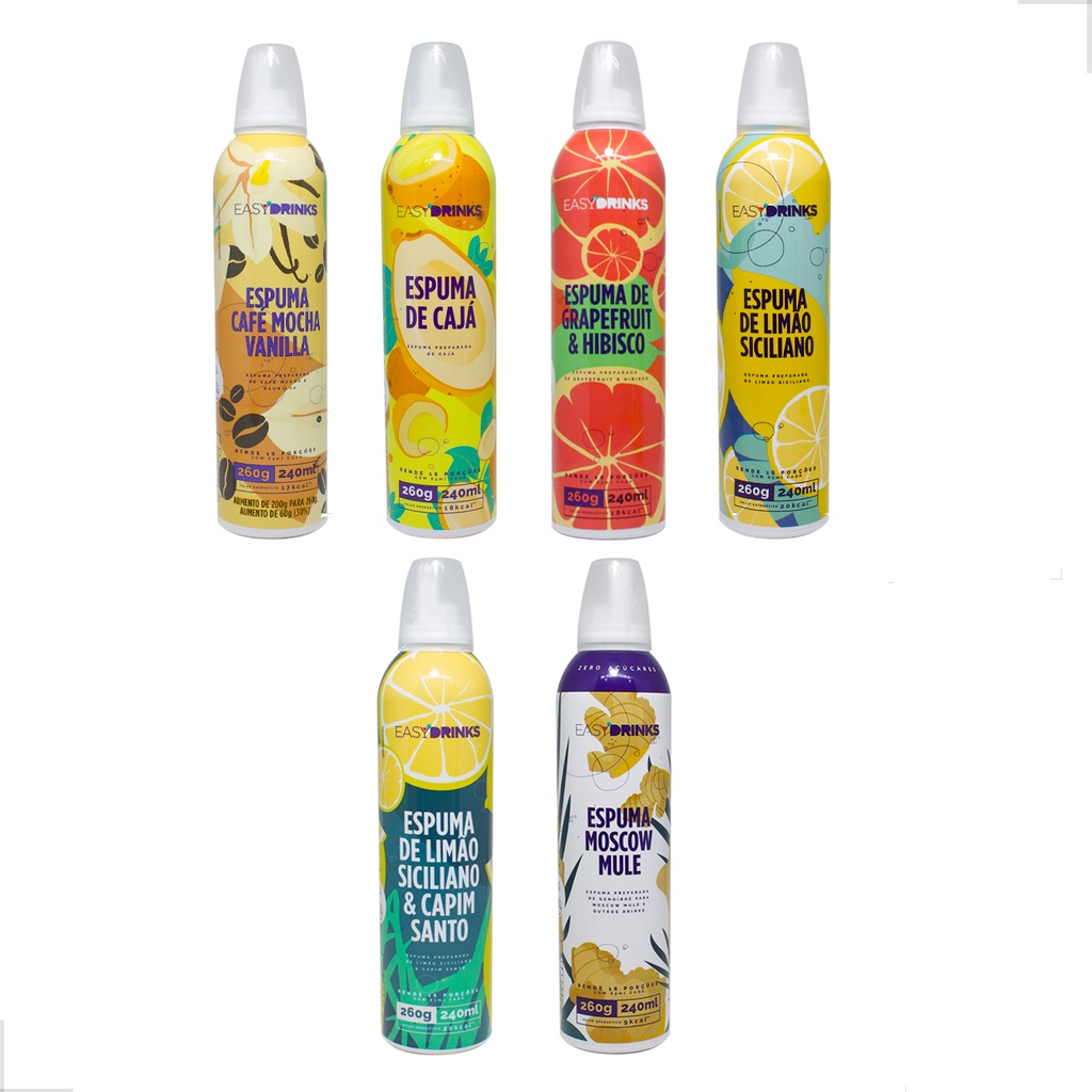 Espuma Para Drinks e Bebidas Easy Drinks Varios Sabores | Shopee Brasil