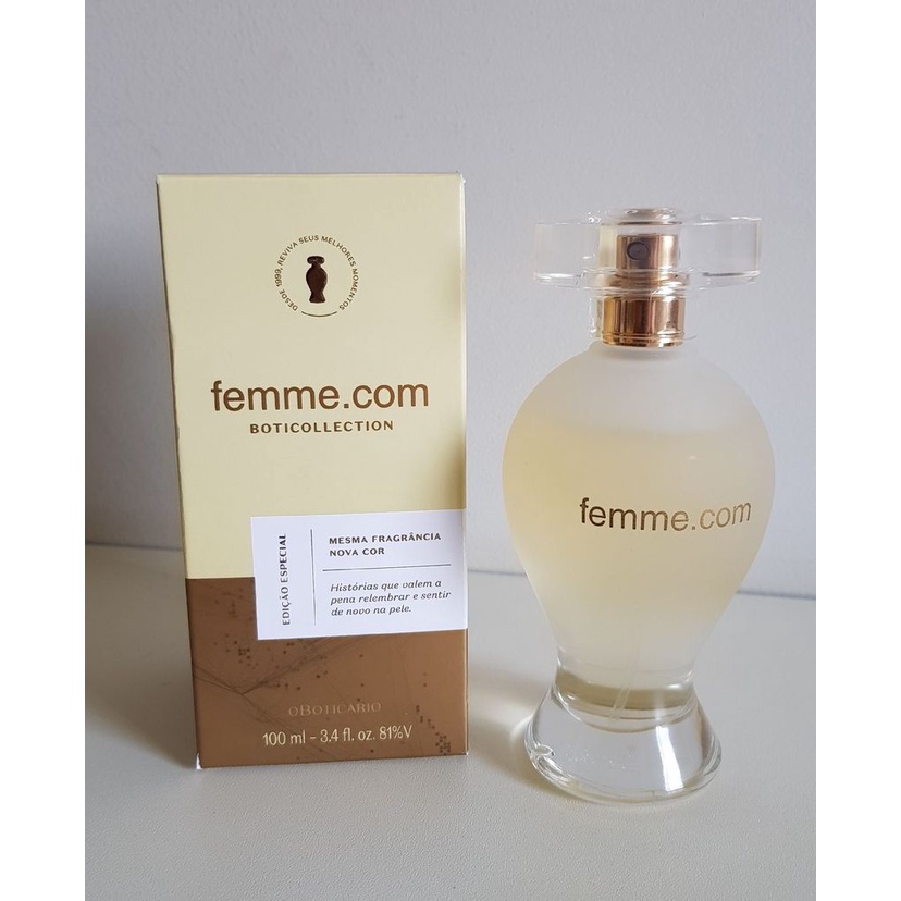 Perfume FEMME.COM BOTTICOLECTION 100ml Boticário Novo/Lacrado/Descontinuado Validade 06/ 2025 ...