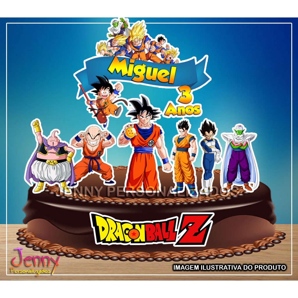 topo topper de bolo personalizado Dragon Ball Z 2 | Shopee Brasil