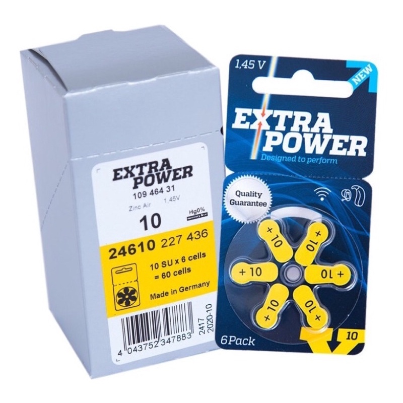 PILHA AUDITIVA EXTRA POWER - TAMANHO 10 (Cartela com 6 unidades) | Shopee Brasil