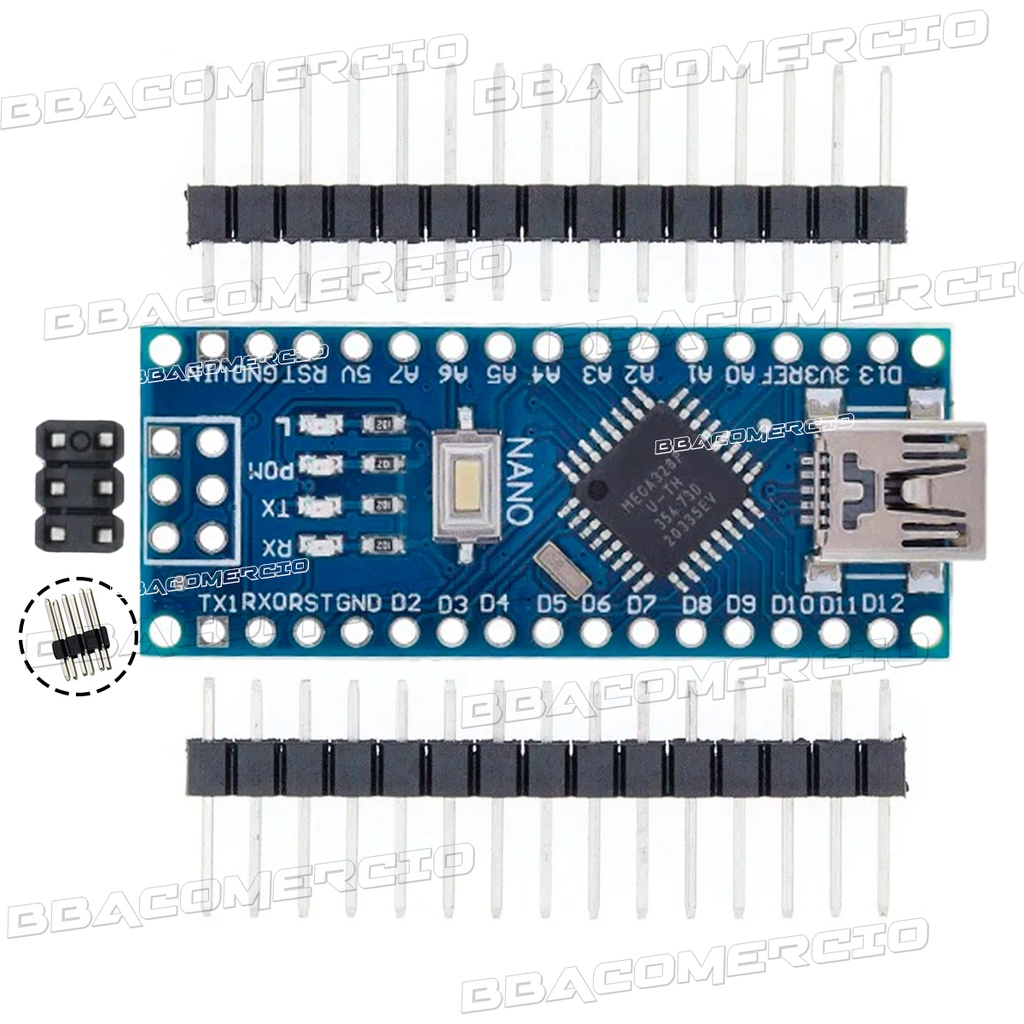 Placa Nano Atmega328 Ch340 Compativel Com Arduino V3 | Shopee Brasil