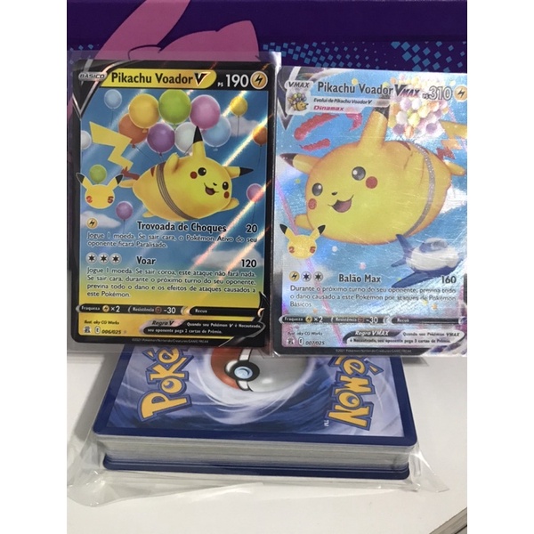 Deck Pokémon Raio c/ Pikachu Voador V e Vmax | Shopee Brasil