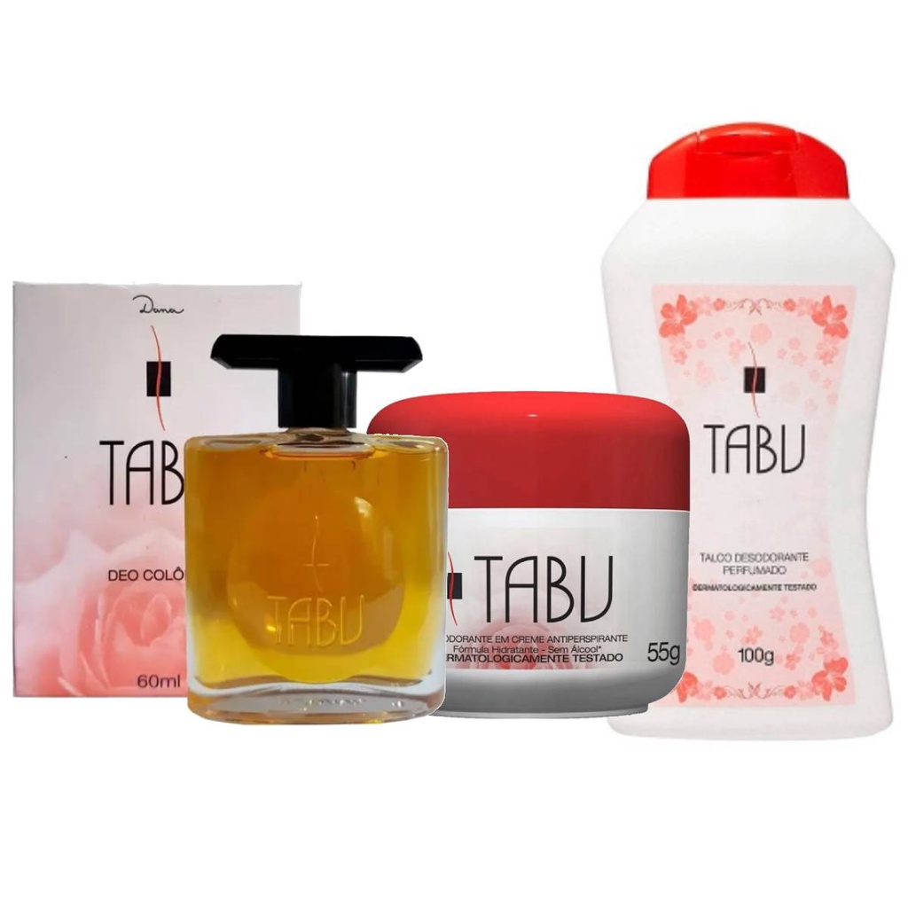 Kit Tabu 3 Itens Perfume + Desodorante + Talco | Shopee Brasil