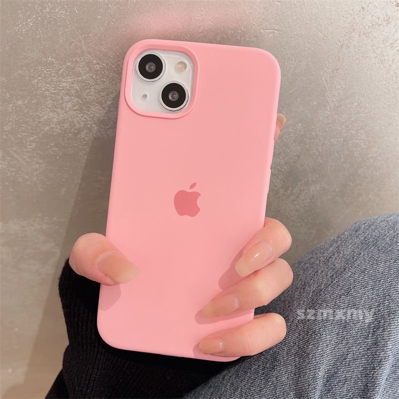 Capa De Silicone Líquido Rosa De Areia Para IPhone 14 12 13 11 Pro Max ...