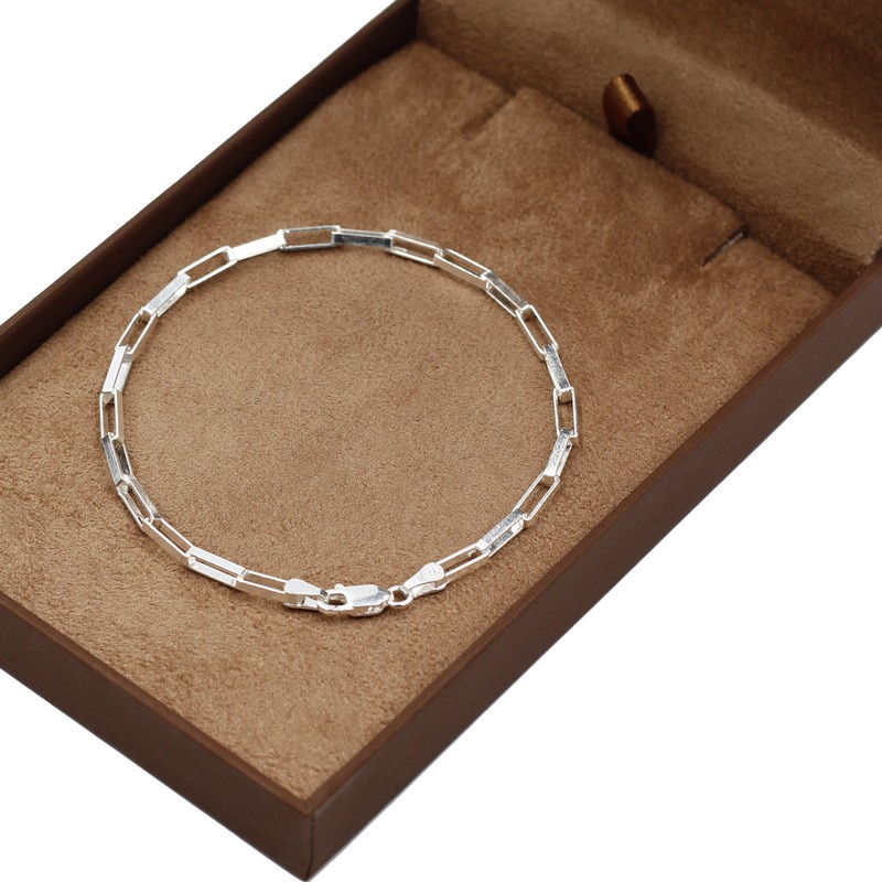 Pulseira de prata 925 Masculina malha Cartier 20cm 2,7mm | Shopee Brasil