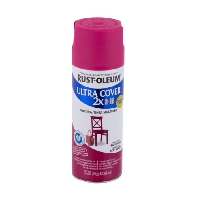 Tinta Spray Uso Geral Ultra Cover 2x Rust Oleum 430ml Magenta Acetinado. | Shopee Brasil