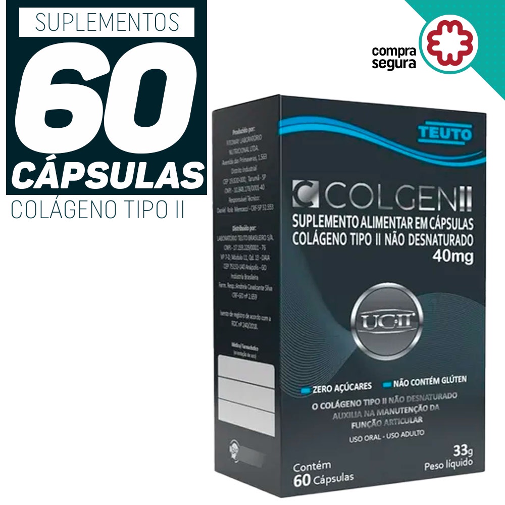 Colgen 2 C/60 Colágeno Uc Dois Não Hidrolisado Tipo 2 Puro Teuto ...