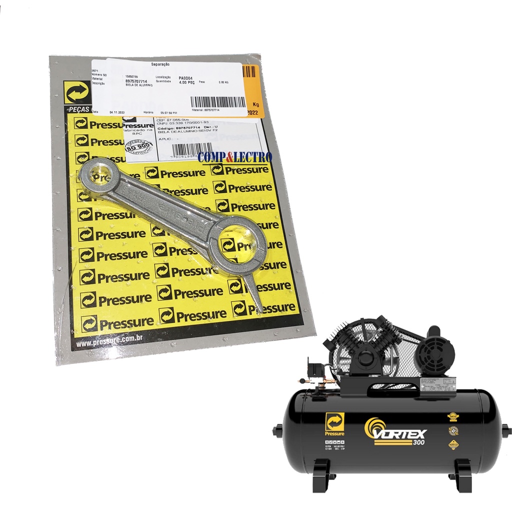 BIELA COMPRESSOR PRESSURE VORTEX 300 10 PES ORIGINAL 12 X 22 X 85MM ...